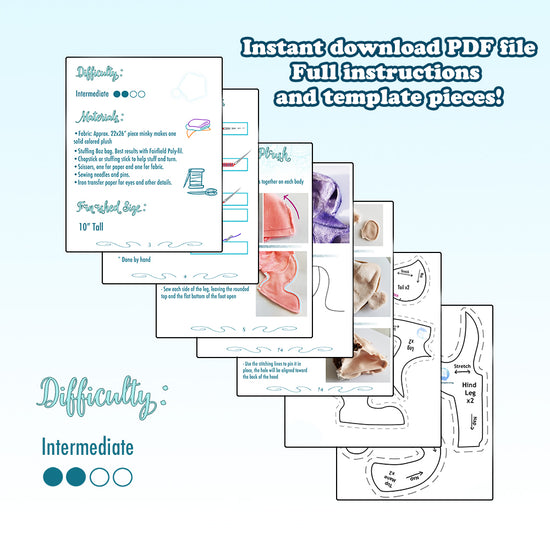 Standing Cat Plush Sewing Pattern PDF - Dollphinwing