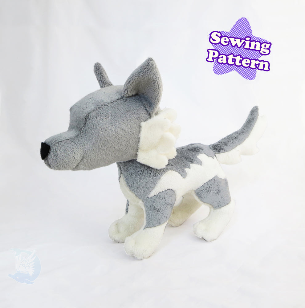 Wolf Plushie Sewing Pattern PDF - Dollphinwing